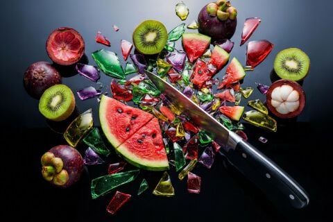 AI ASMR Glass Fruit Cutting: Get Crystal Fruit ASMR Video | Pollo AI