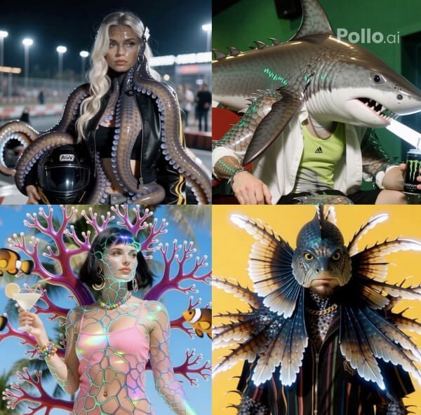 Become Sea Animals: Get Various Marine Creatures Videos Free | Pollo AI